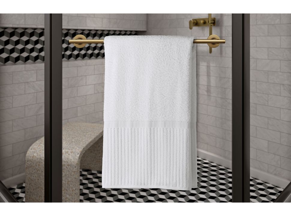 Pullman Hotels | Shop White Bath Towel with Striped Border